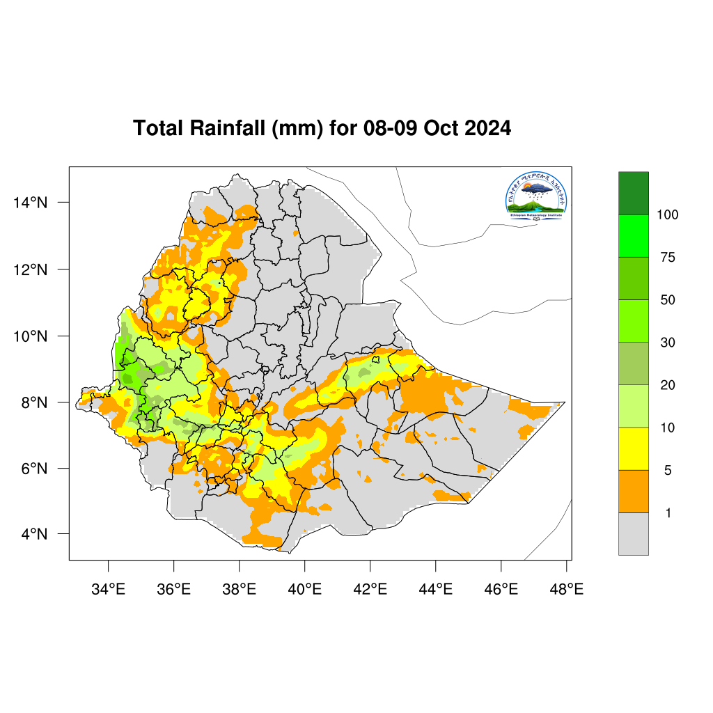 Daily Rainfall, Exceptional rainfall and Temperature forecast for 08-10 ...