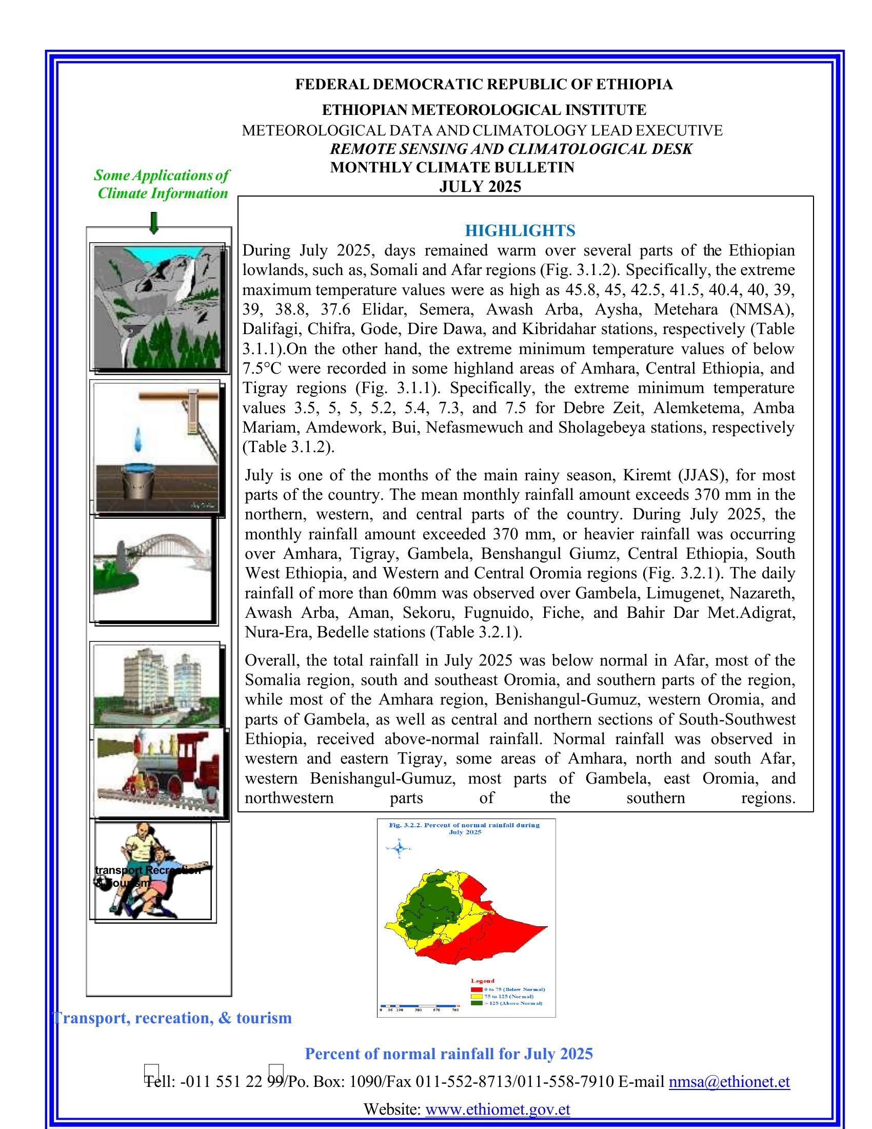 Monthly Climate Bulletin July 2025