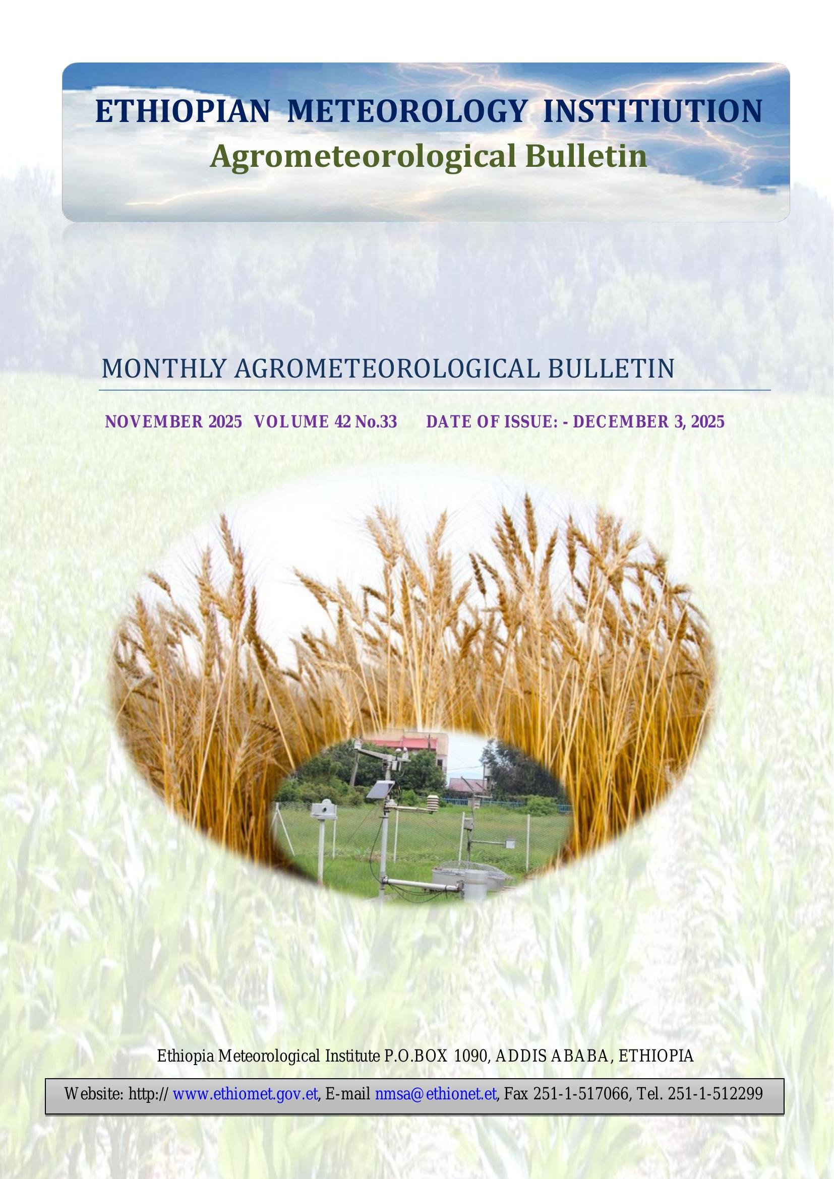 Monthly Agromet Bulletin November 2025